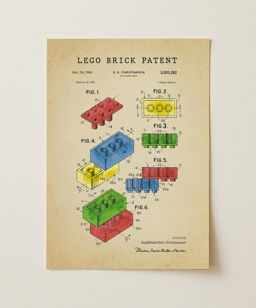 LEGO Brick Patent – Patent Prints