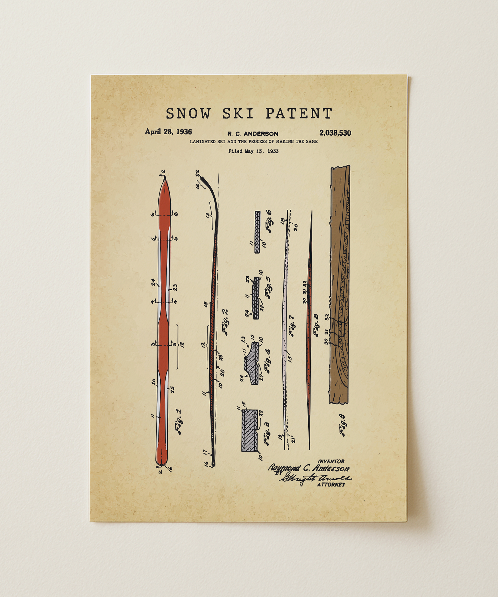 Snow Ski Patent – Patent Prints